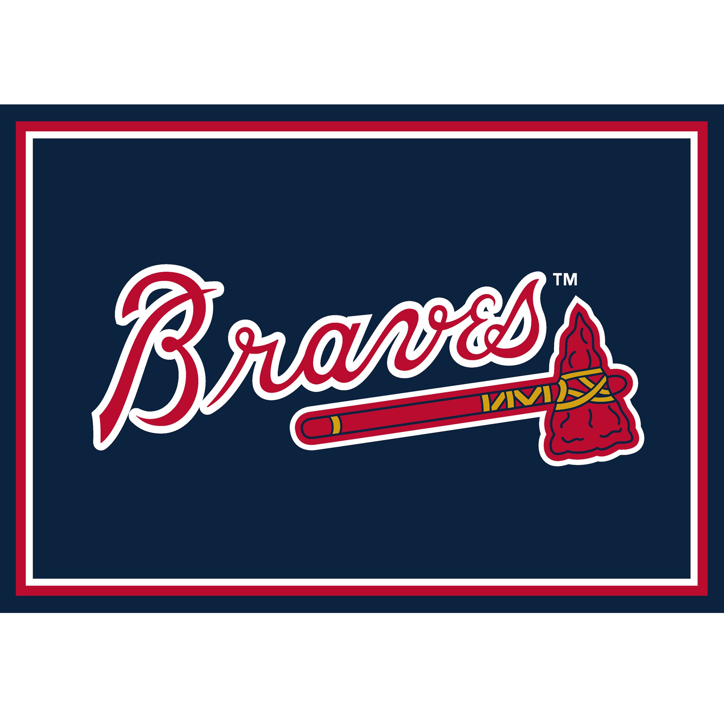 Buy MLB Atlanta Braves Entry Mat and Official Area Rug 3 Ft x 4 Ft ...