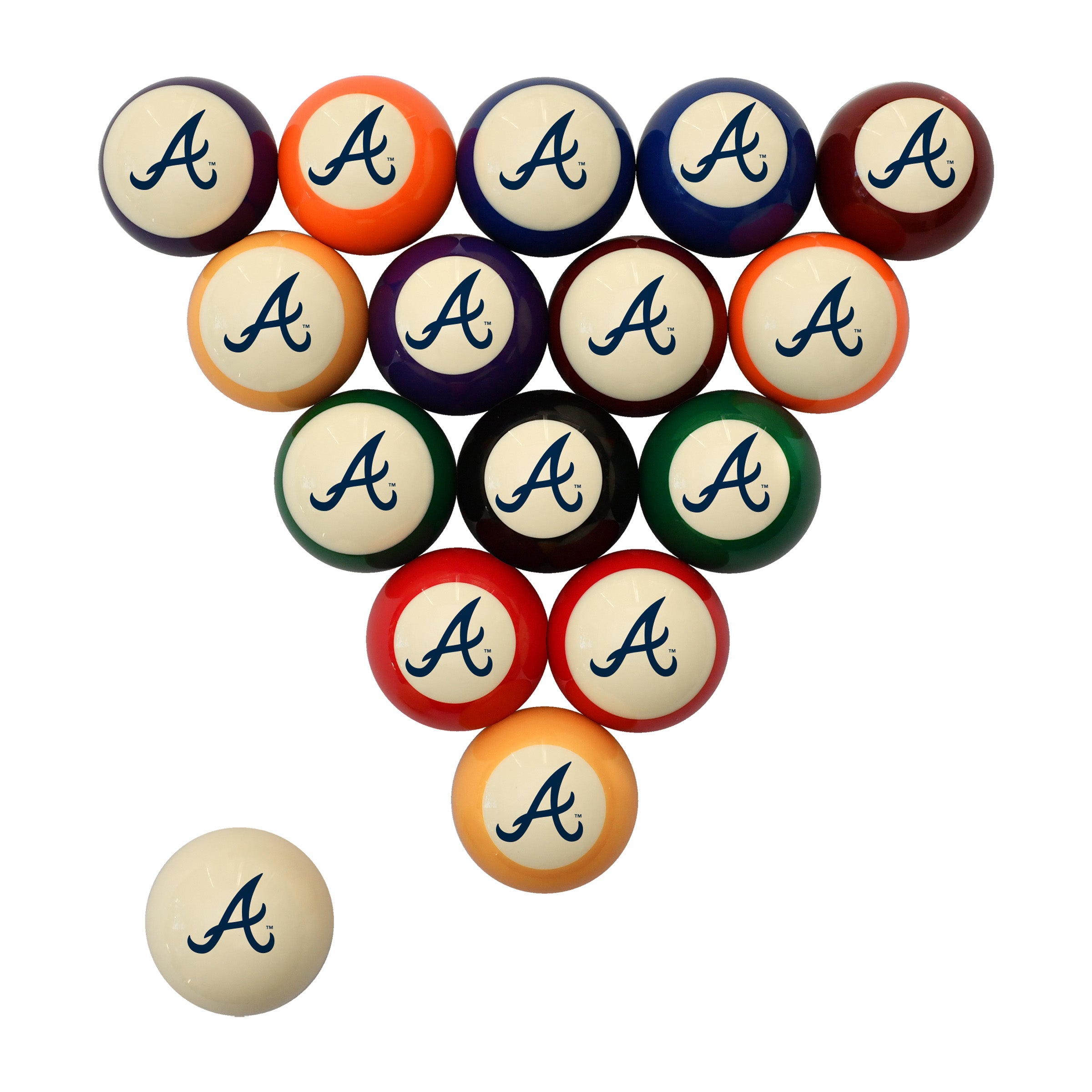 Buy MLB Atlanta Braves Logo Retro Billiards Balls Set – ProFootballStuff