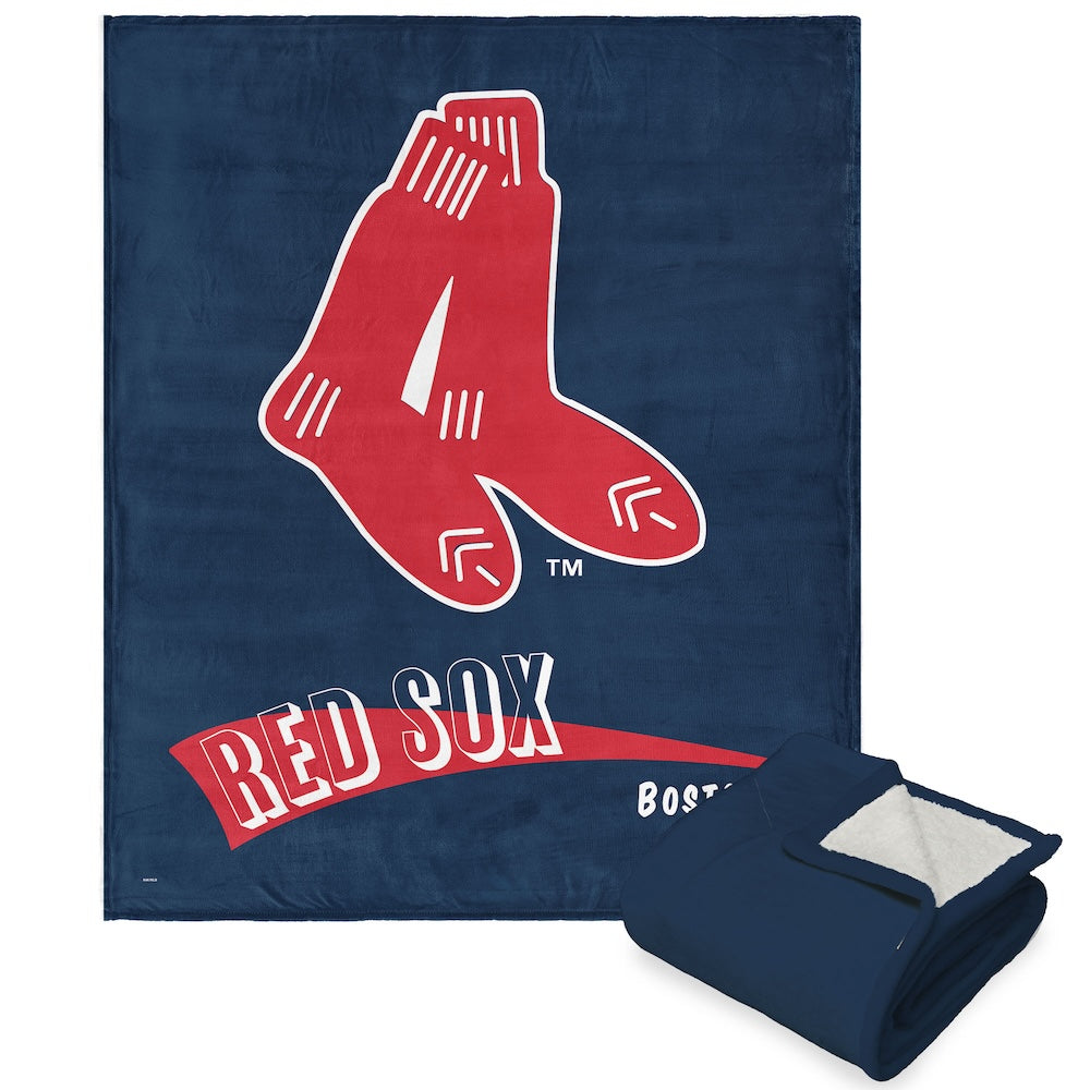 Buy MLB Boston Red Sox CC THROWBACK 50 X 60 Sherpa Throw Blanket ...