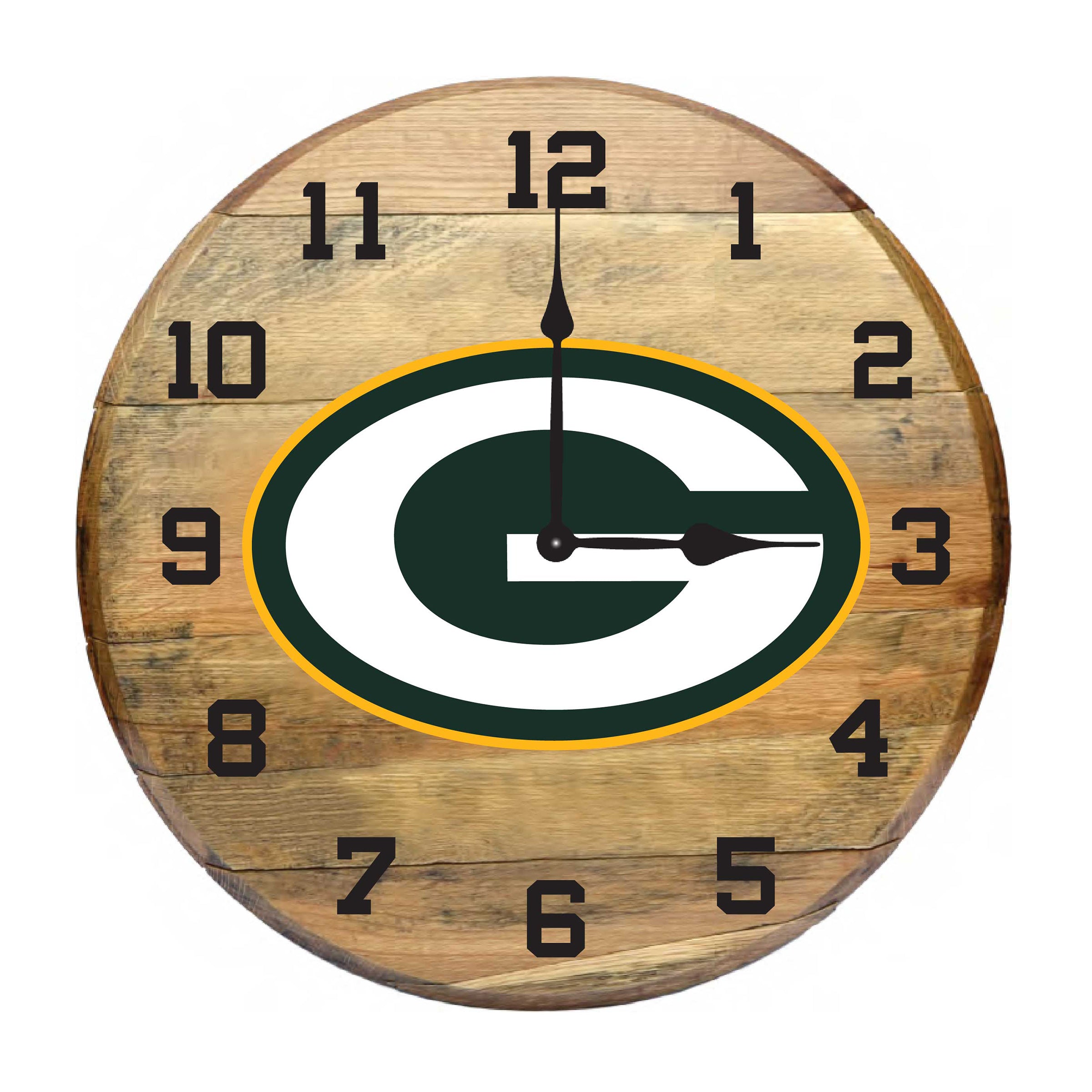 Buy NFL Green Bay Packers Wooden Oak Barrel Top Wall Clock ...