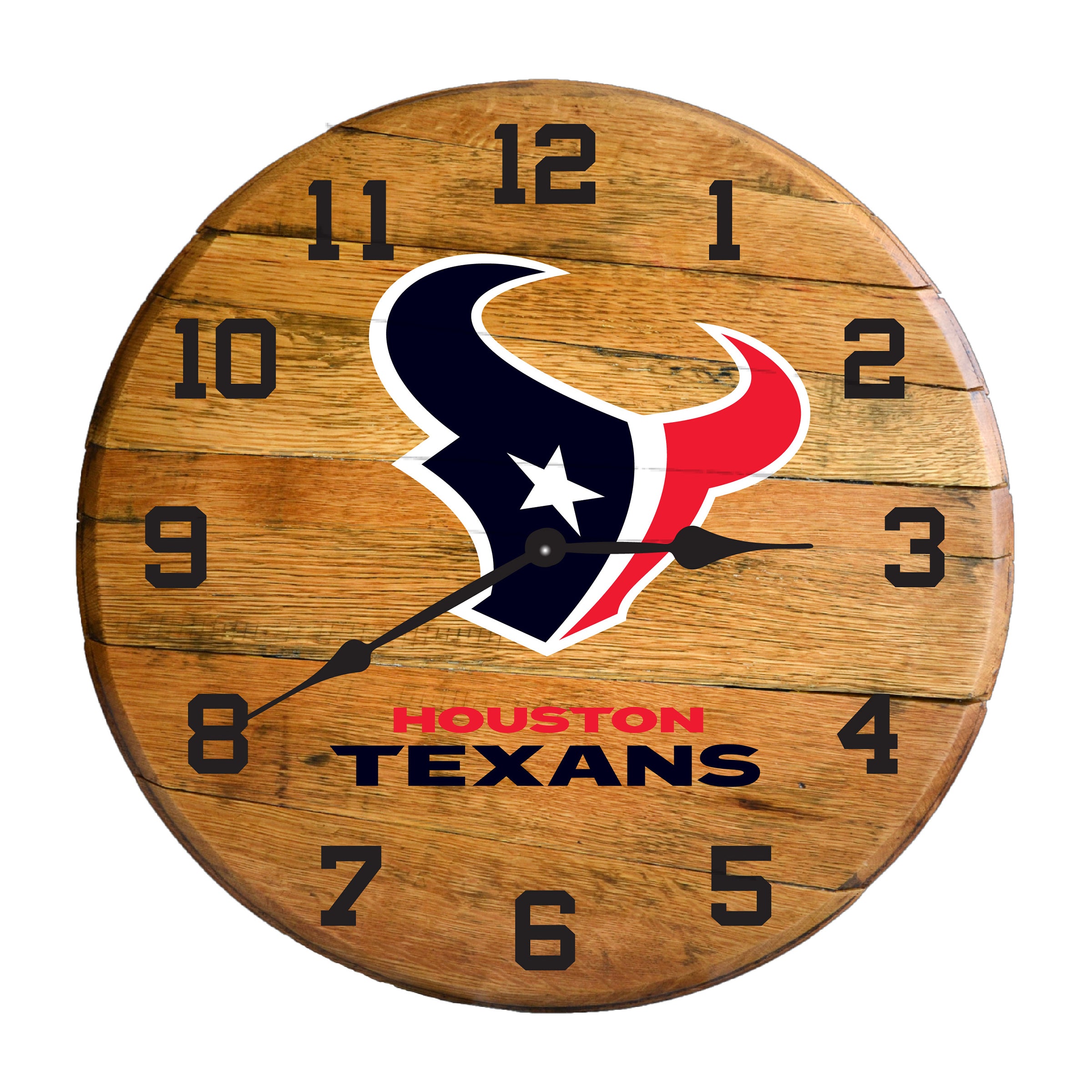 Buy NFL Houston Texans Wooden Oak Barrel Top Wall Clock – ProFootballStuff