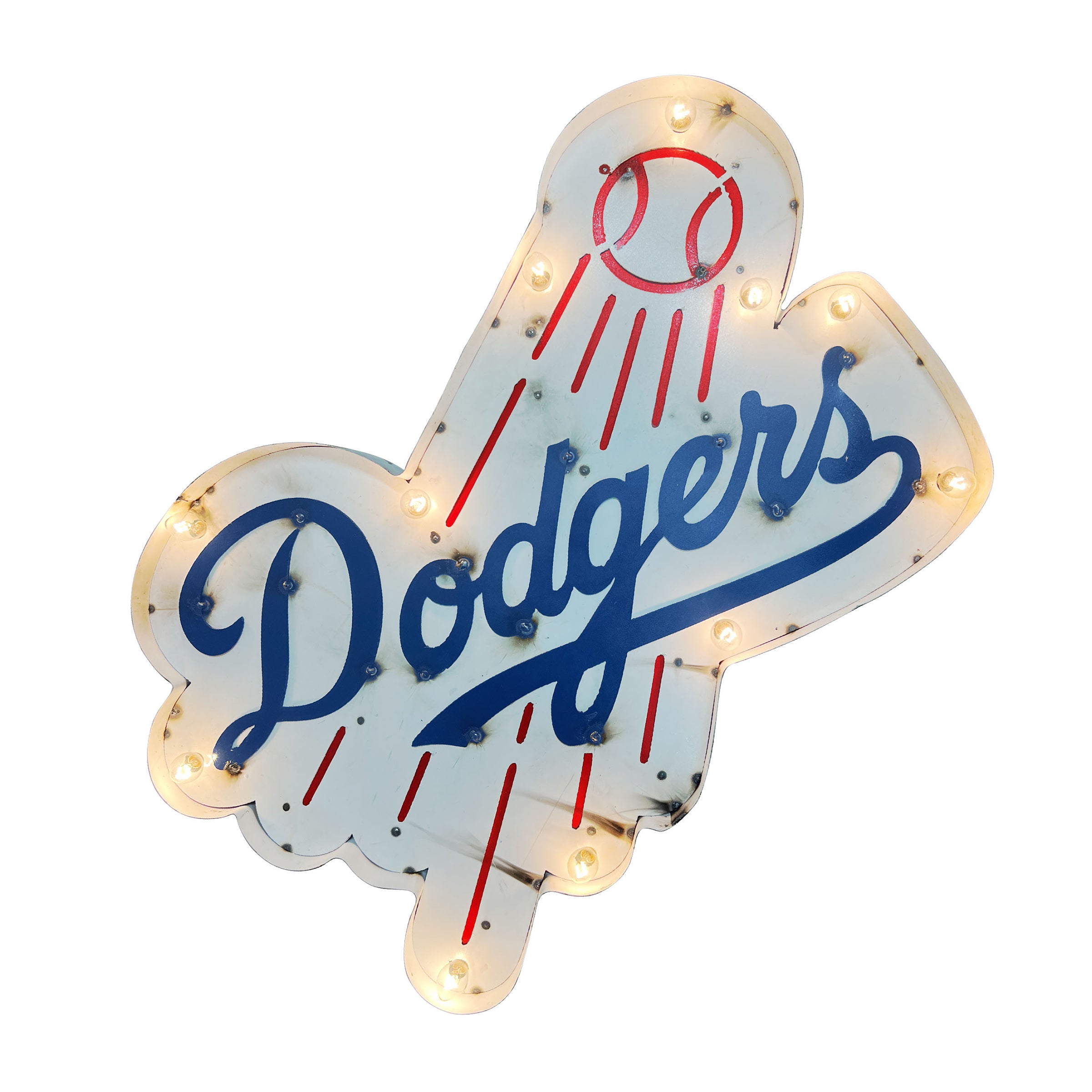 Buy MLB Los Angeles Dodgers Logo Retro Lighted Metal Sign ...