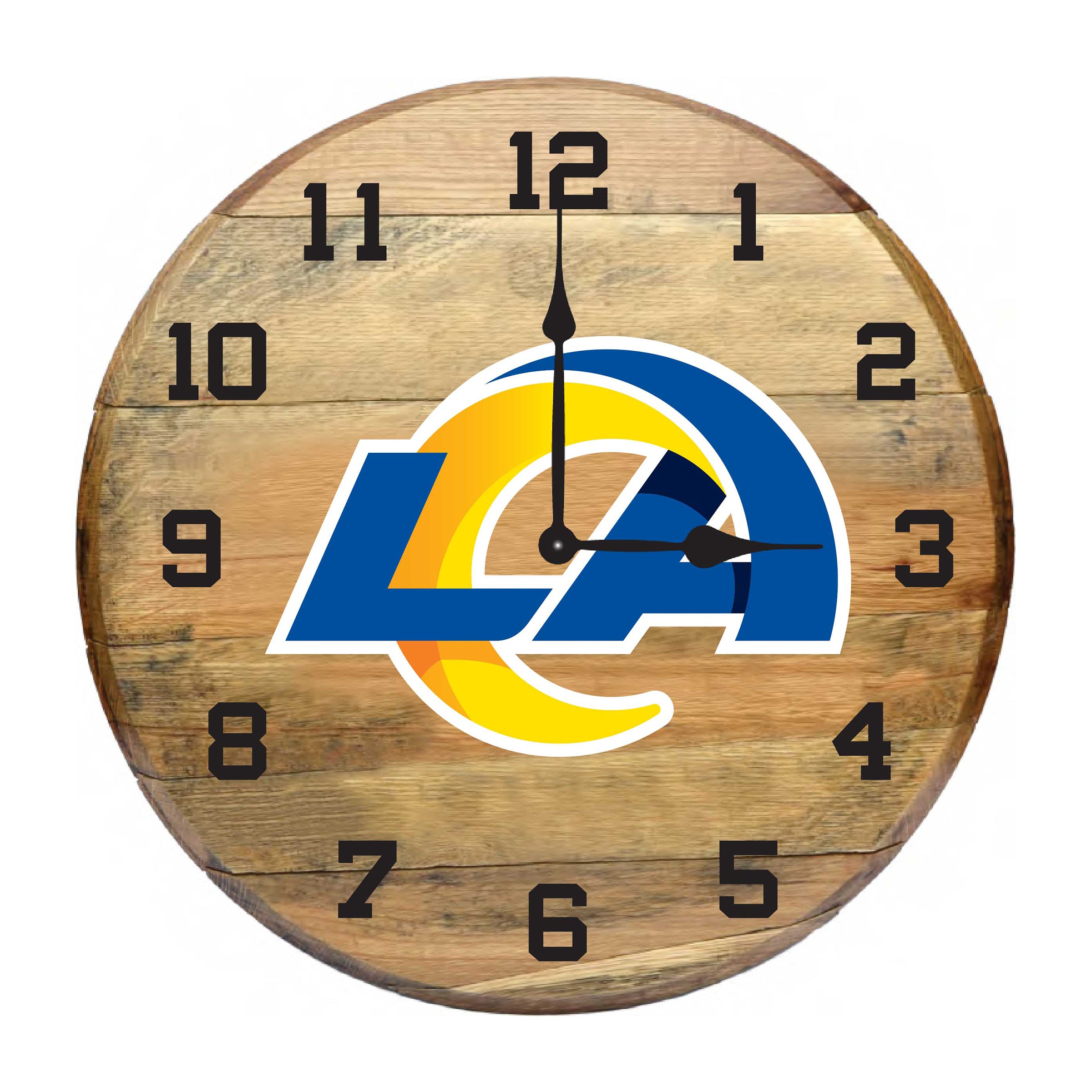 Buy NFL Los Angeles Rams Wooden Oak Barrel Top Wall Clock ...