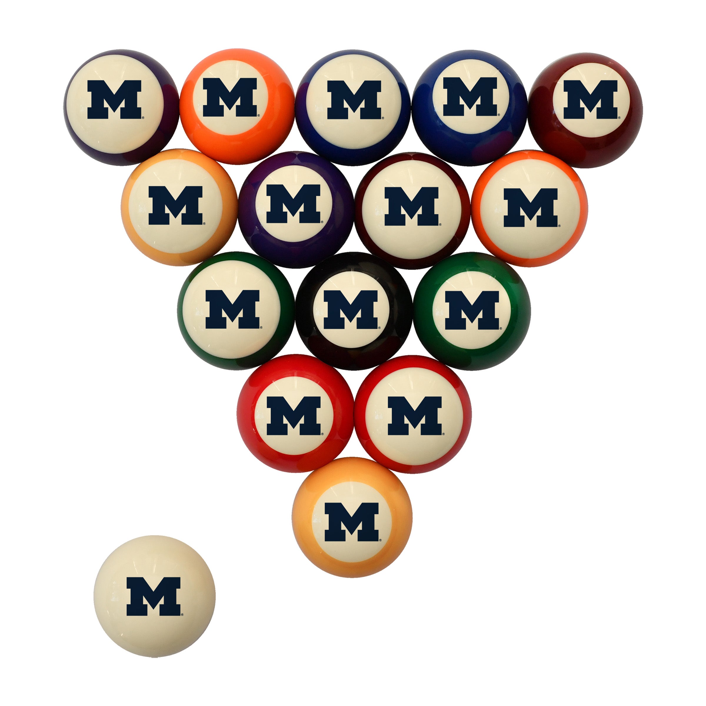 Buy NCAA Michigan Wolverines Logo Retro Billiards Balls Set ...