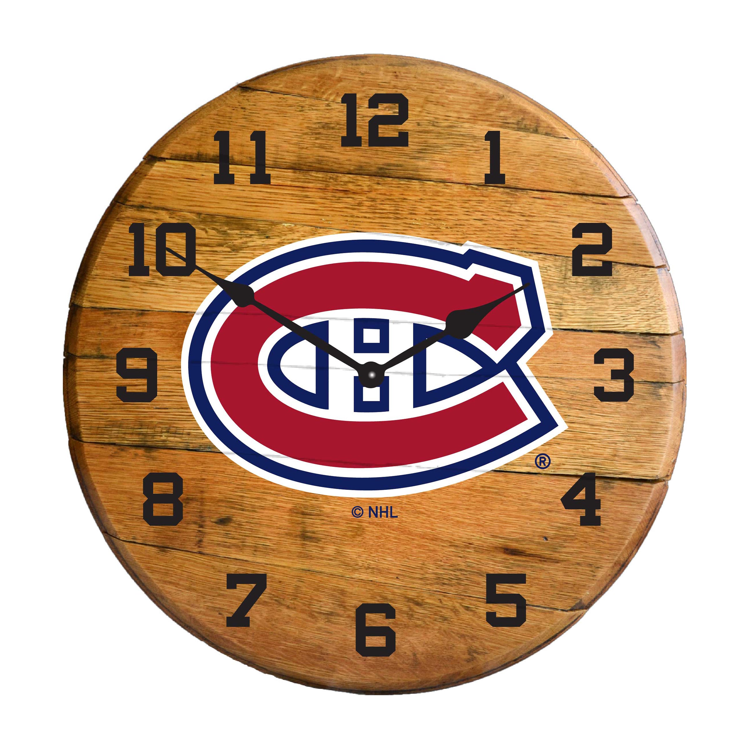Buy NHL Montreal Canadiens Wooden Oak Barrel Top Wall Clock ...