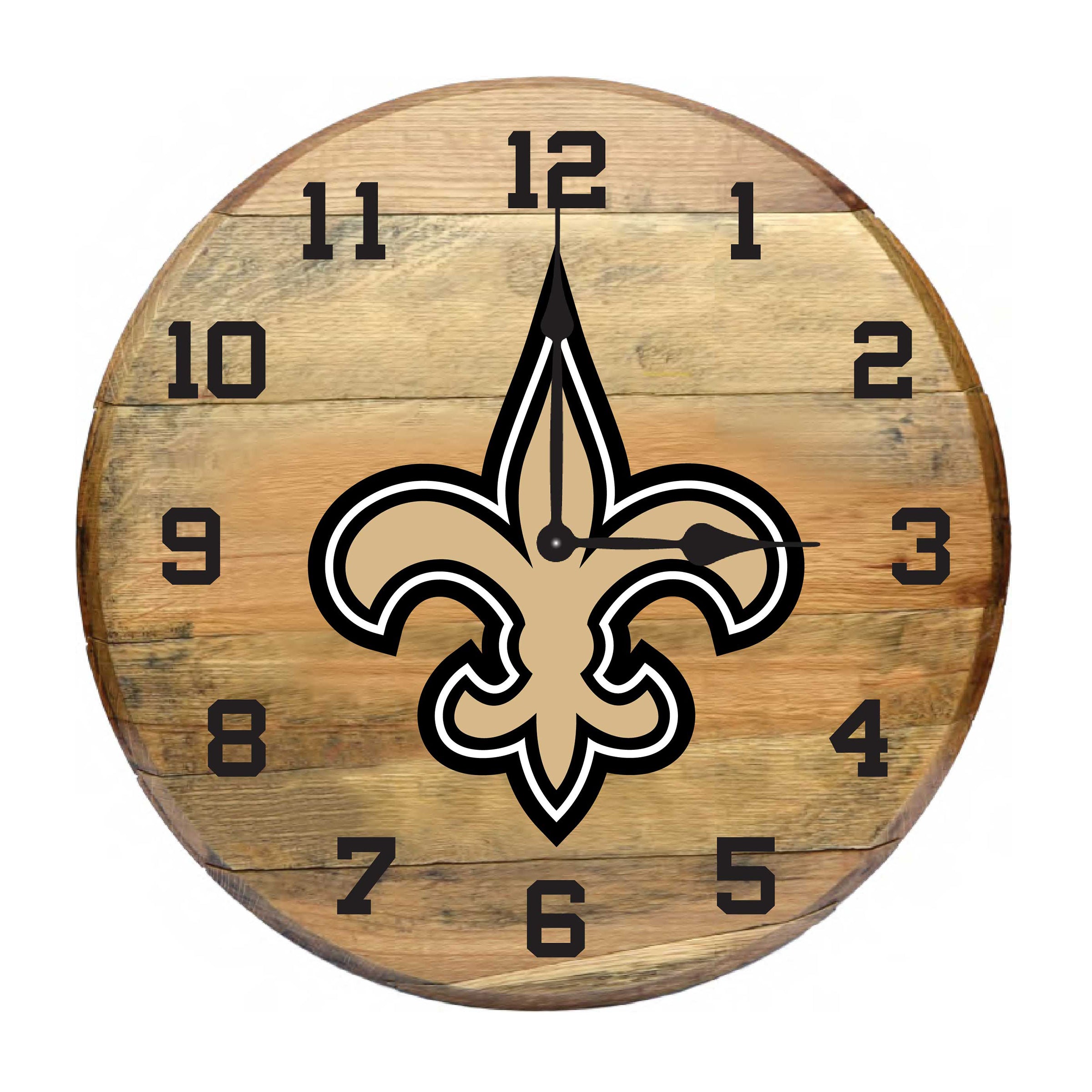Buy NFL New Orleans Saints Wooden Oak Barrel Top Wall Clock ...
