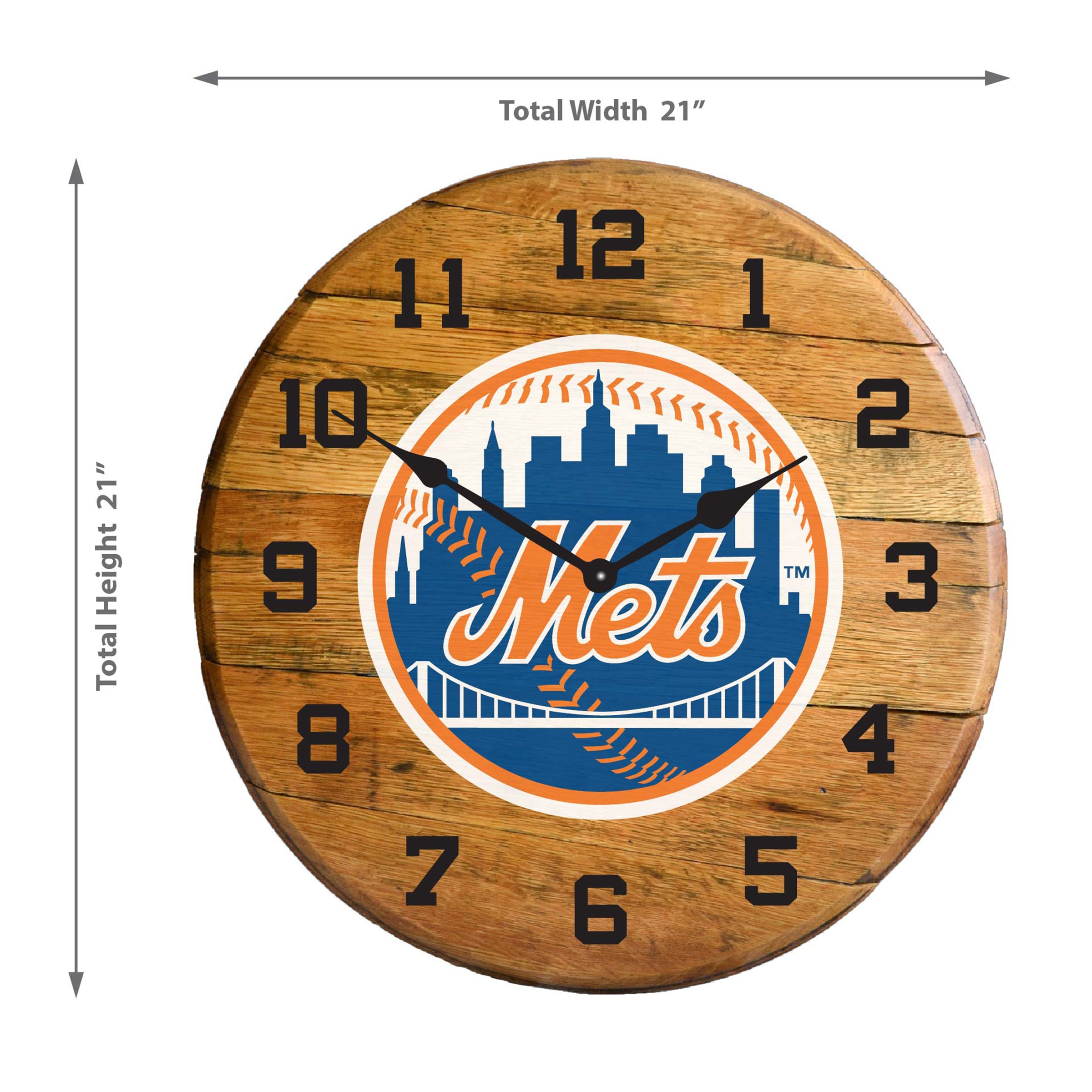 Buy MLB New York Mets Wooden Oak Barrel Top Wall Clock – ProFootballStuff