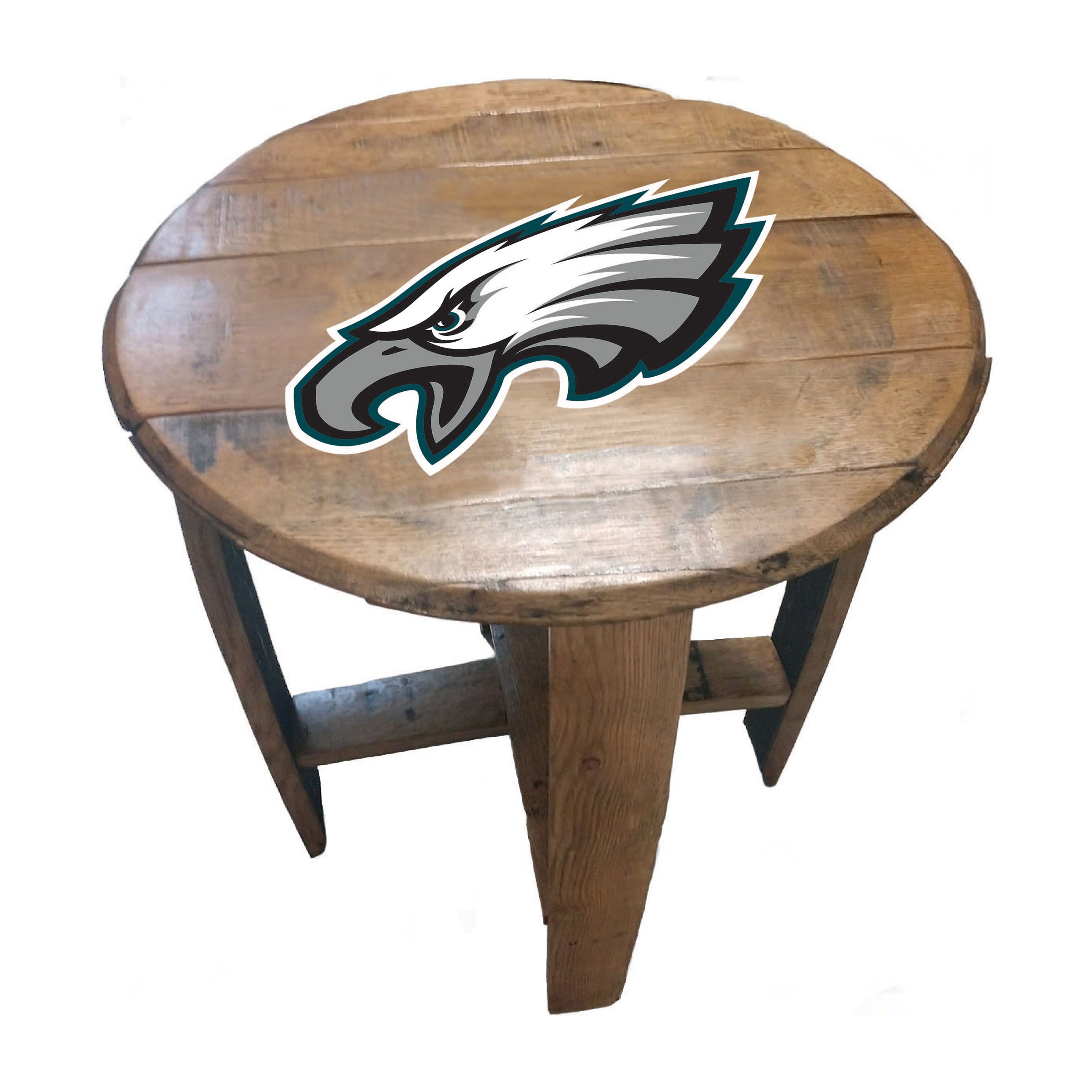 Buy NFL Philadelphia Eagles Logo Oak Barrel Top Side Table ...