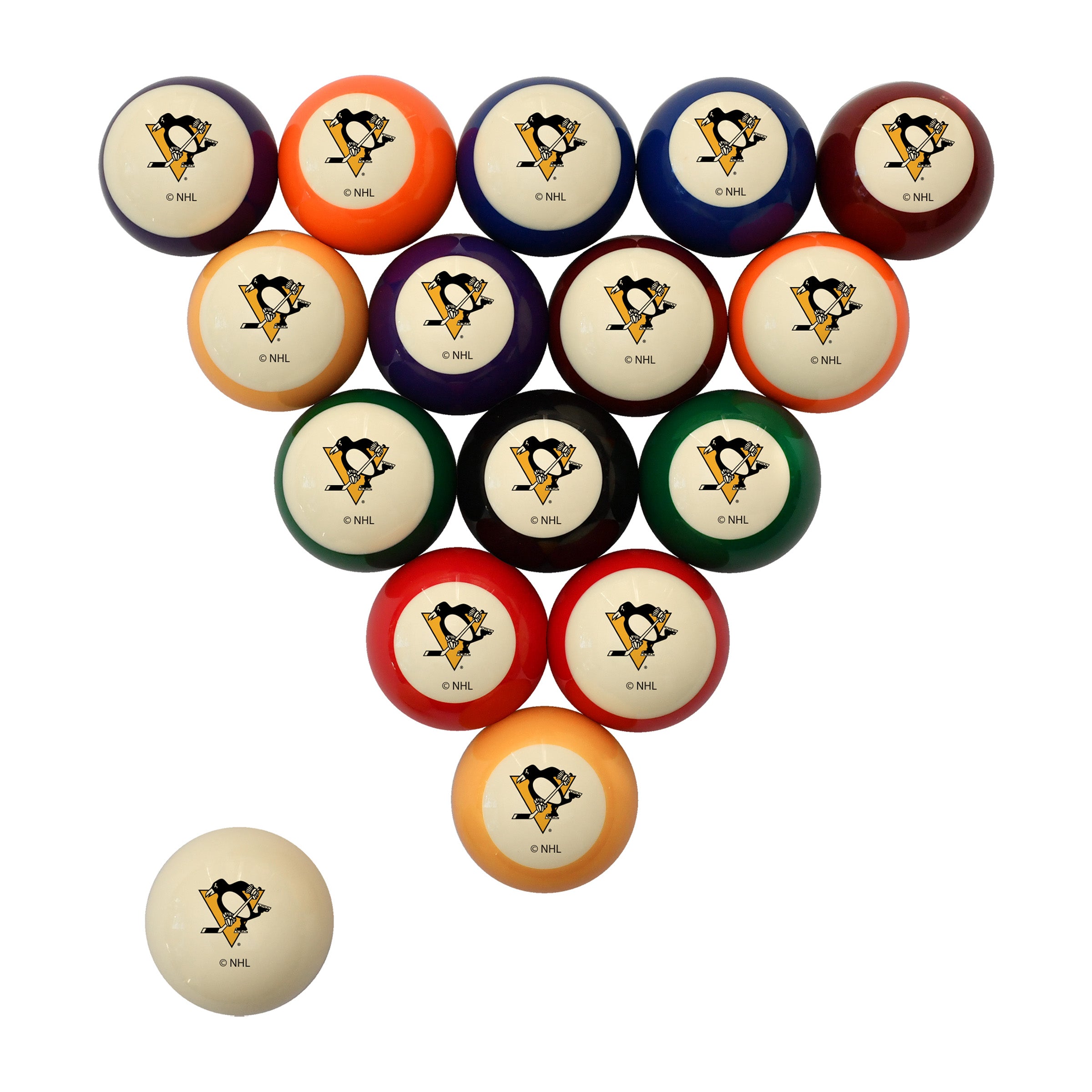 Buy NHL Pittsburgh Penguins Logo Retro Billiards Balls Set ...