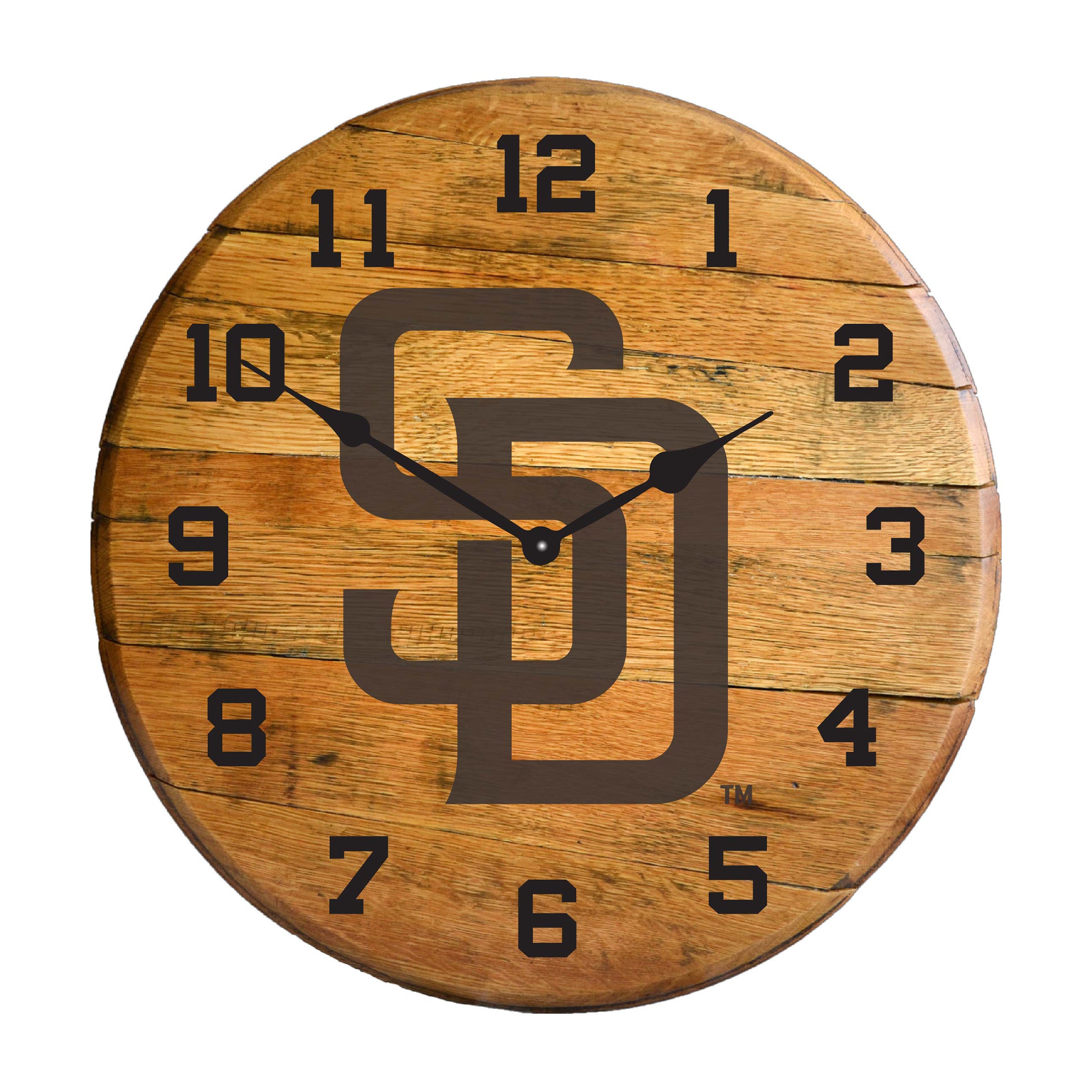 Buy MLB San Diego Padres Wooden Oak Barrel Top Wall Clock ...