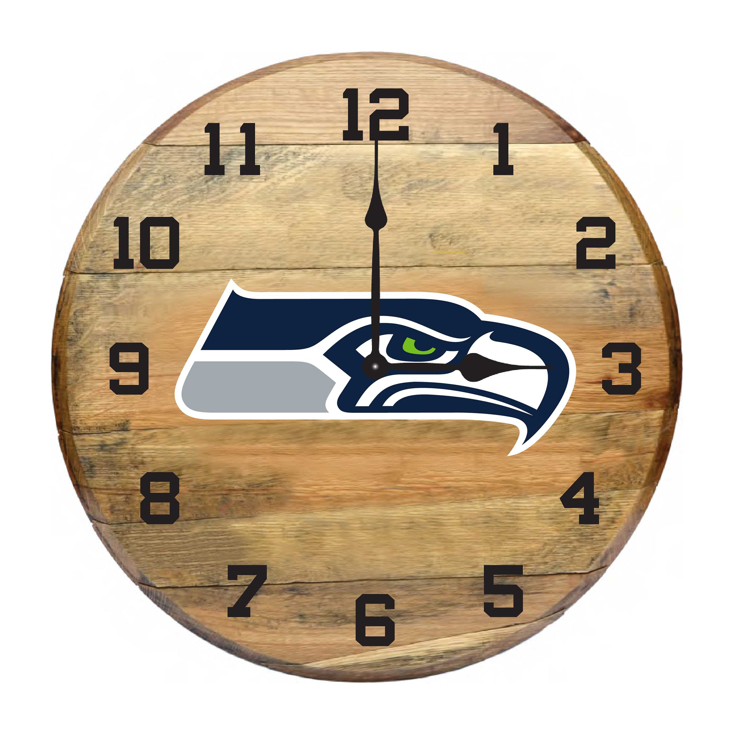 Buy NFL Seattle Seahawks Wooden Oak Barrel Top Wall Clock ...