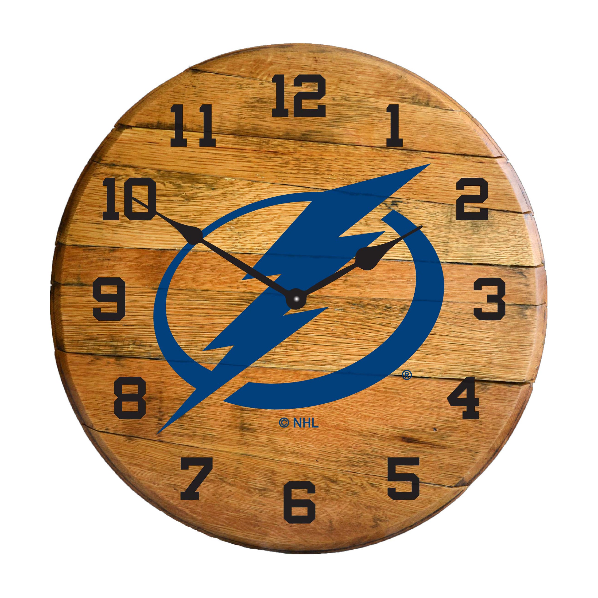 Buy NHL Tampa Bay Lightning Wooden Oak Barrel Top Wall Clock ...