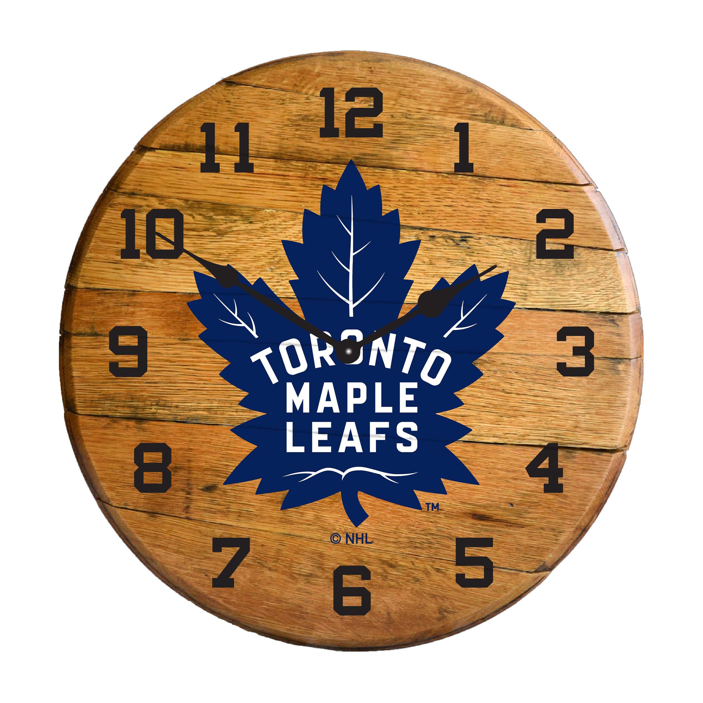 Buy NHL Toronto Maple Leafs Wooden Oak Barrel Top Wall Clock ...