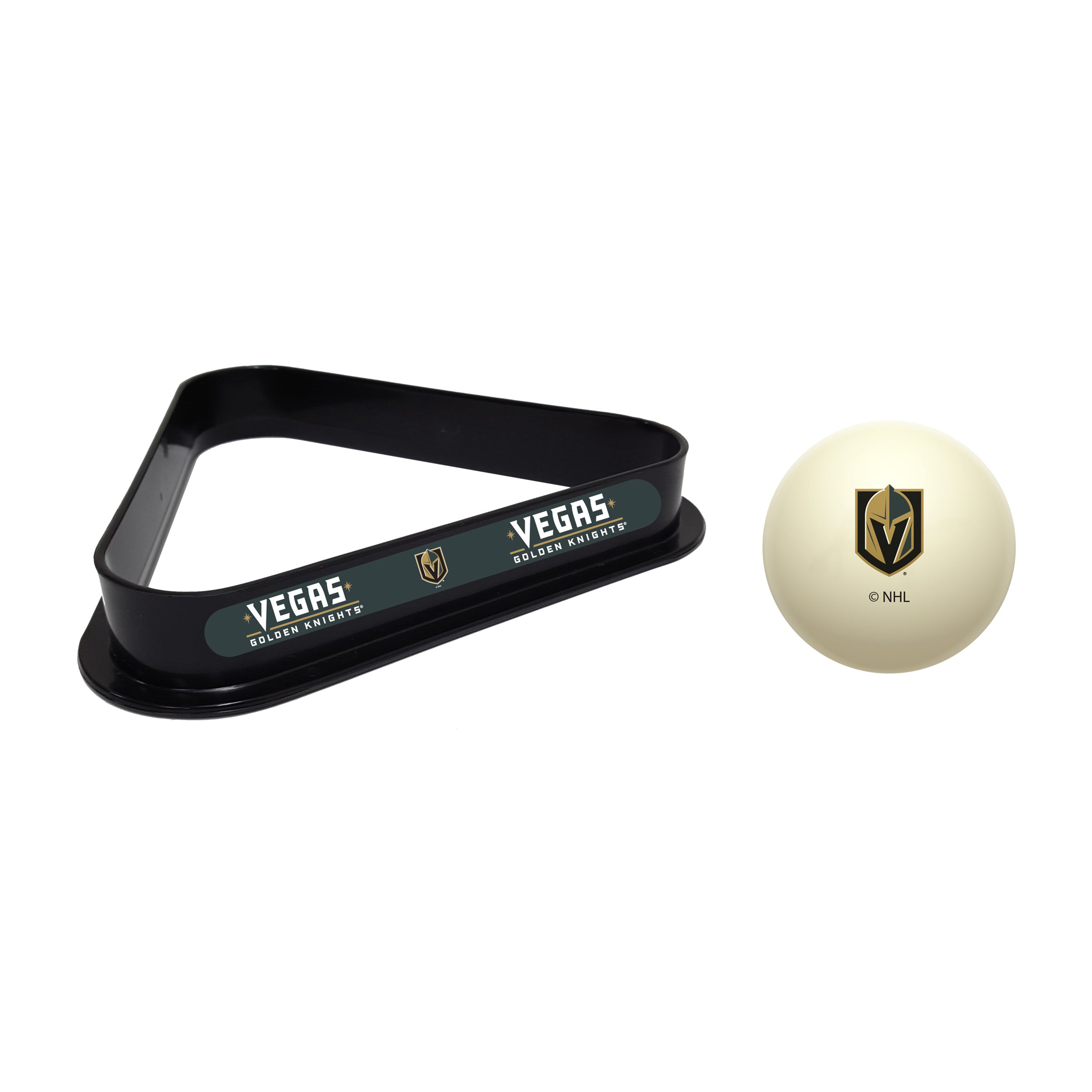 Buy NHL Vegas Golden Knights Logo Pool Cue Ball and 8 Ball Triangle ...