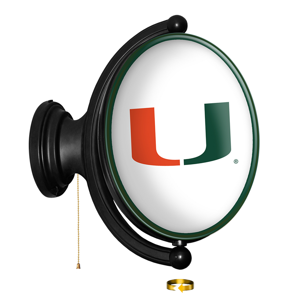 Buy NCAA Miami Hurricanes Original Oval Rotating Lighted Wall Sign ...