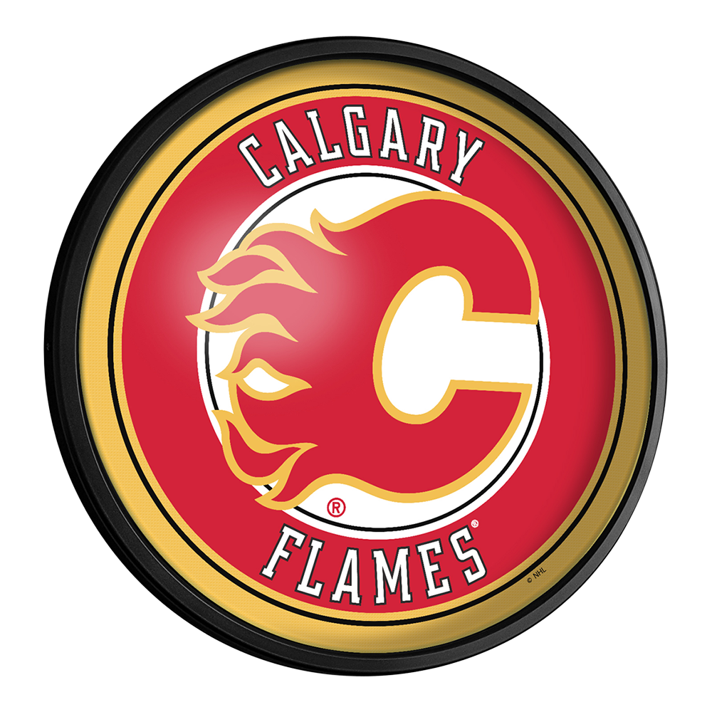 Buy NHL Calgary Flames Slimline Round Lighted Wall Sign – ProFootballStuff