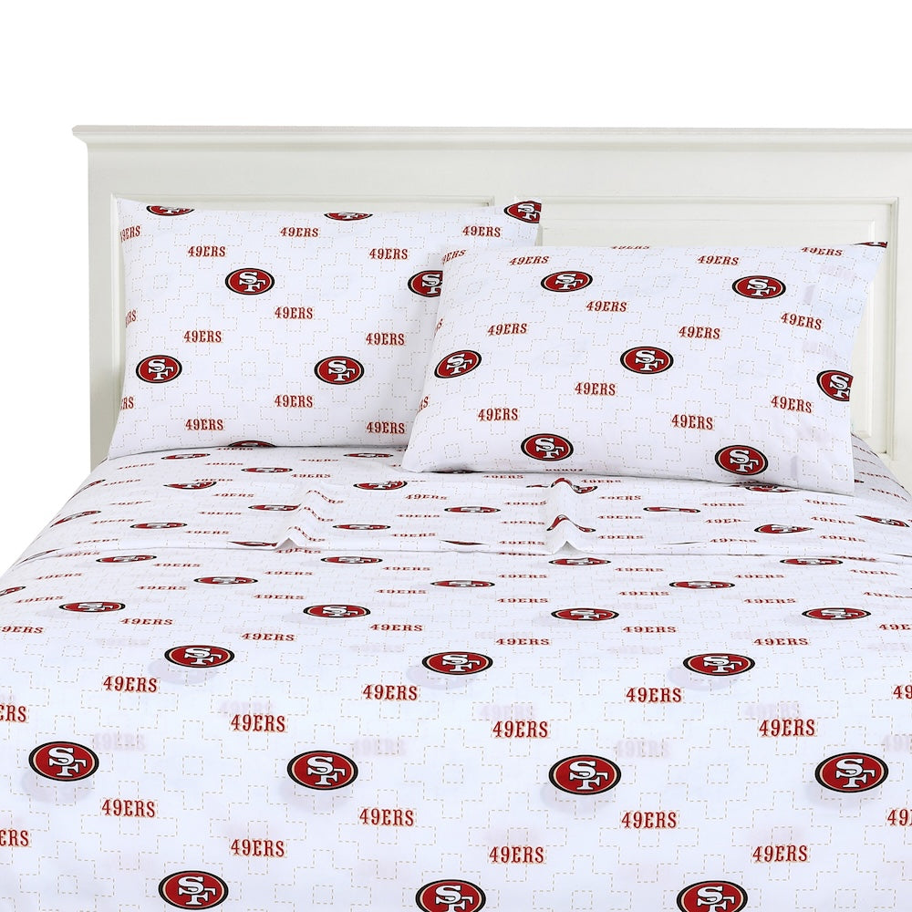 Buy NFL San Francisco 49ers Logo Bed Sheet Set – ProFootballStuff